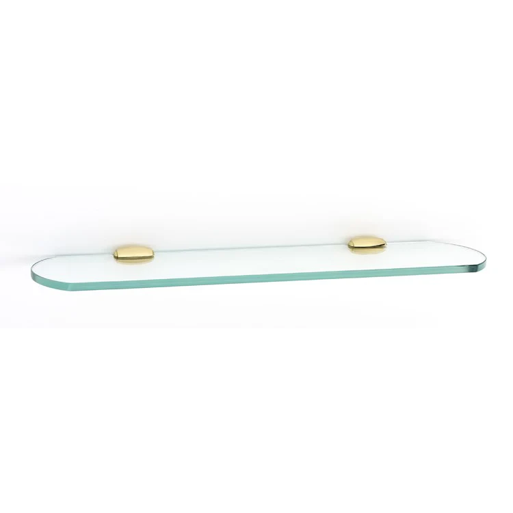 Shelf Royale Bath with Brackets Unlacquered Brass 18 Inch Brass/Glass ...