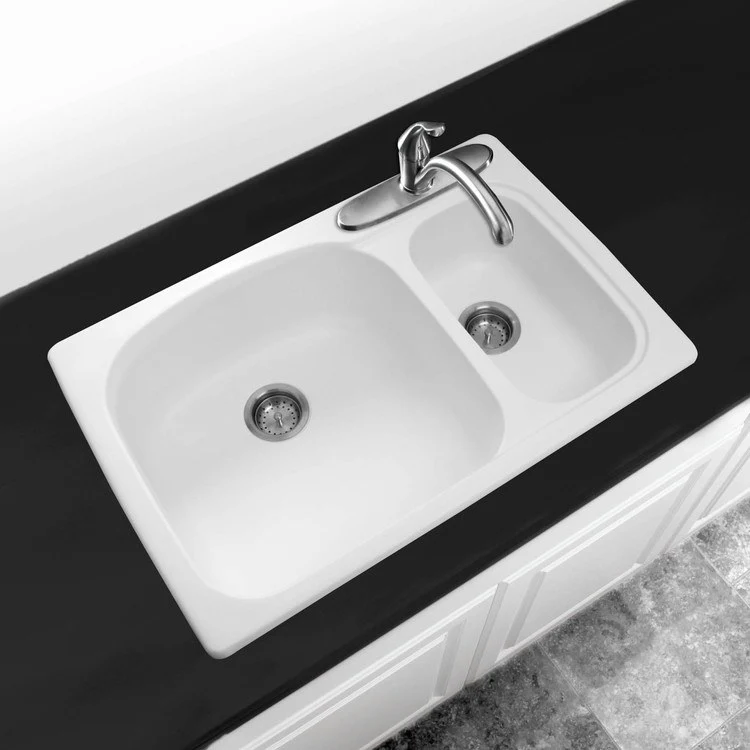 Swanstone 33x22" Drop-In Double Large/Small Bowl Kitchen Sink - Frankwebs